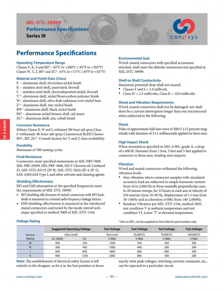 D38999 Series III technical document page 2