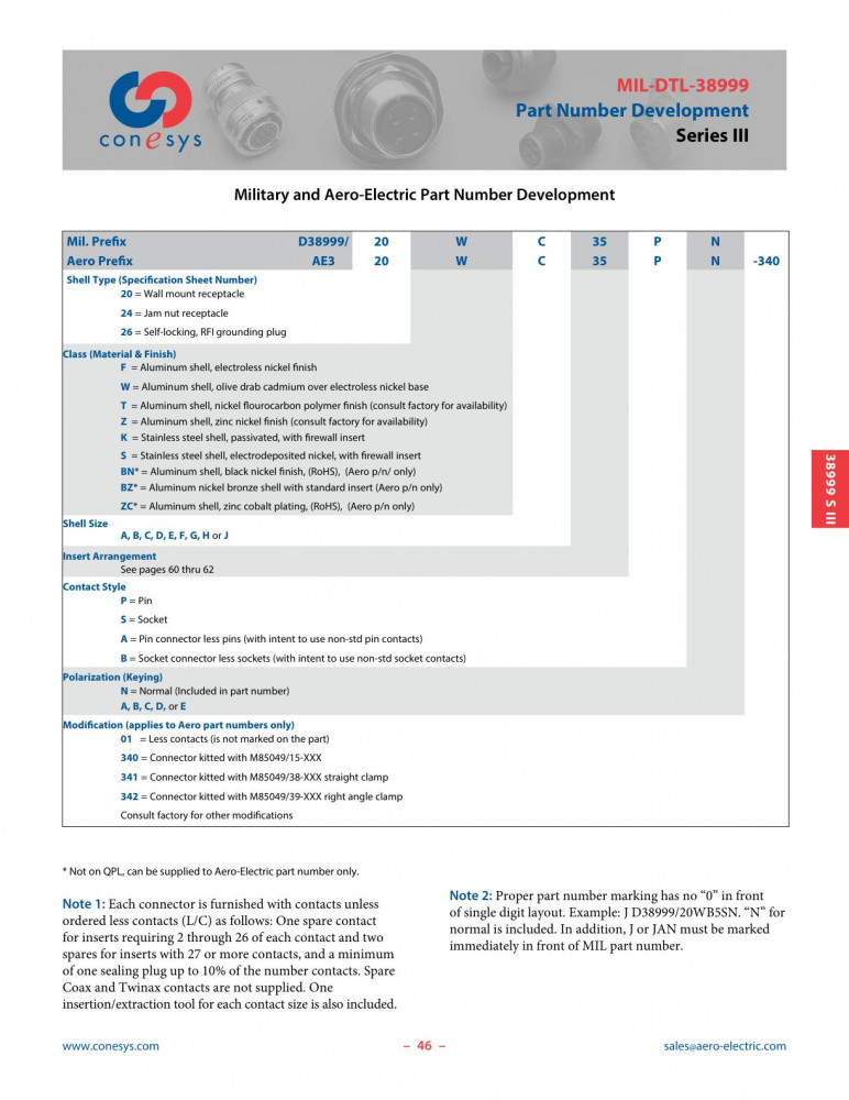 D38999 Series III technical document page 3