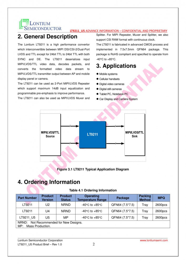 LT9211_U5 product brief page 2