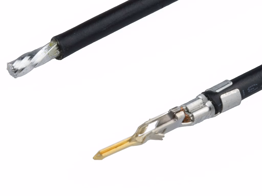 Pre-Crimped Lead Micro-Fit+ Female-to-Pigtail, 0.38µm Gold (Au) Plating, 300.00mm Length, 24 AWG, Black