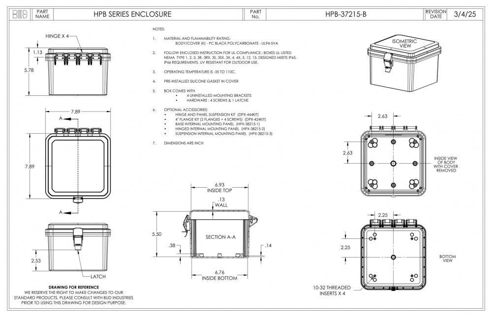 HPB-37215-B technical drawing and product reference image