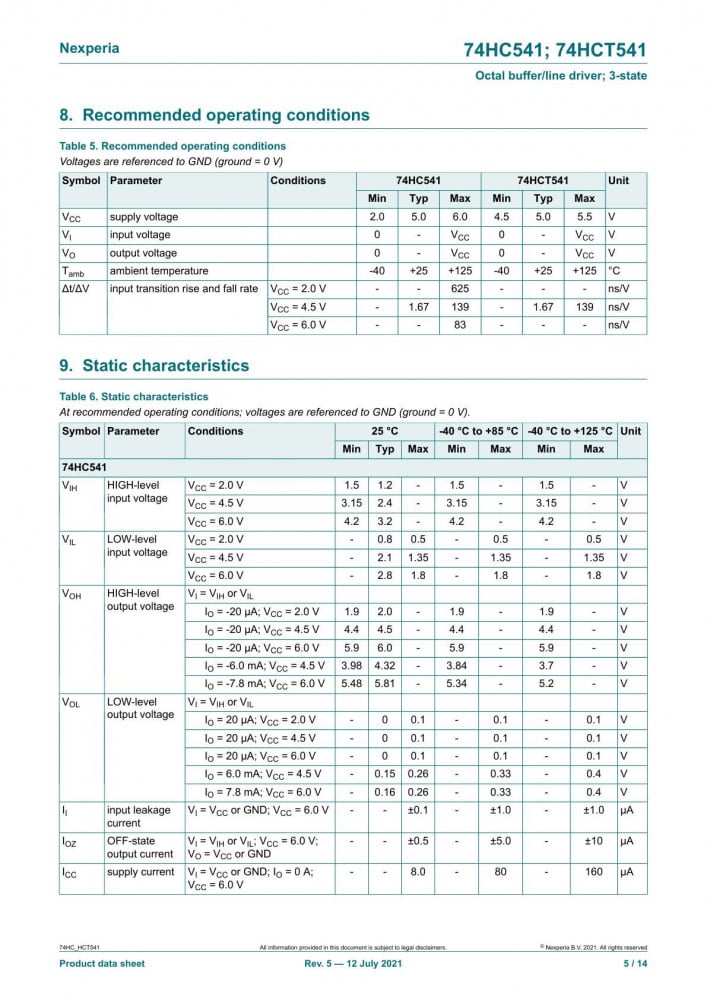 74HCT541 datasheet page 5