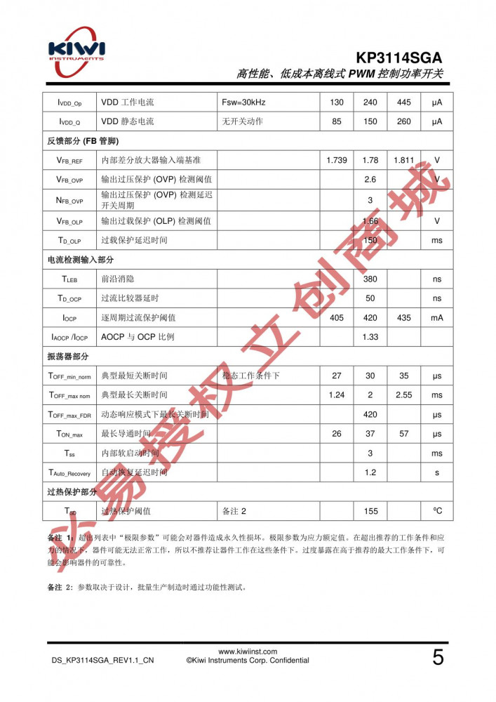KP3114SGA datasheet page 5