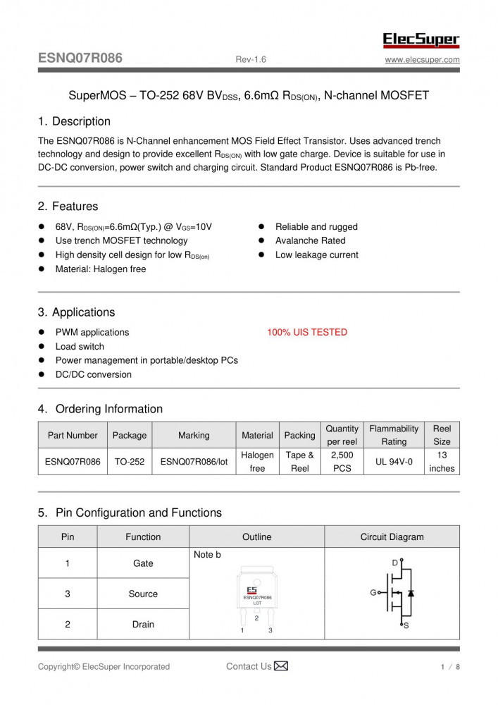 ESNQ07R086 datasheet page 1