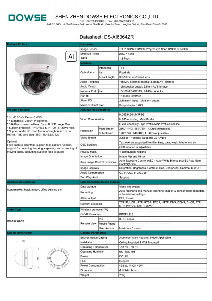 DS-AI6364ZR product document page