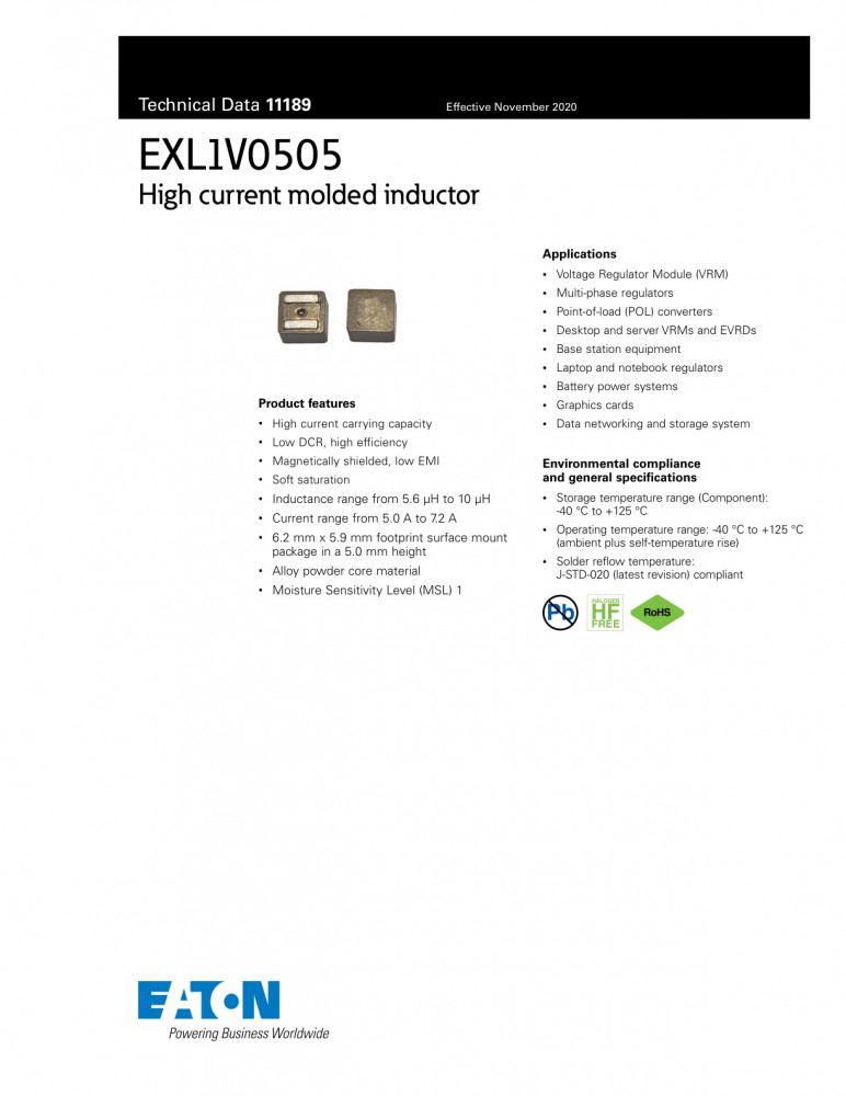 EATON EXL1V0505 product document page 1