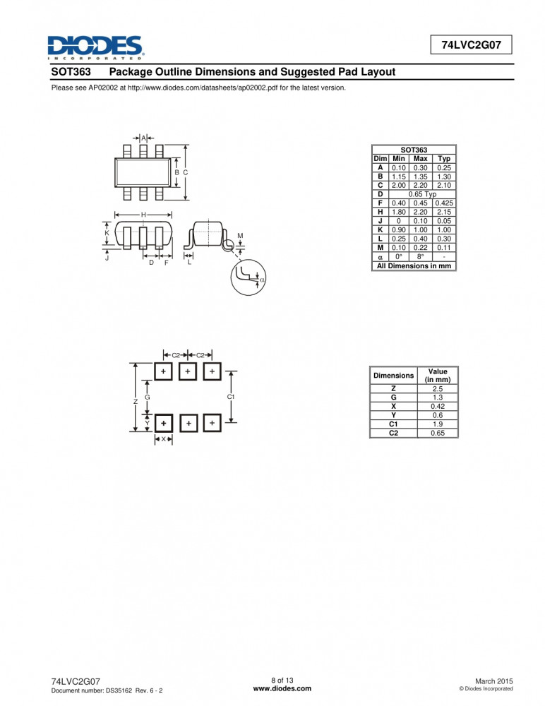 74LVC2G07DW-7 datasheet page 8