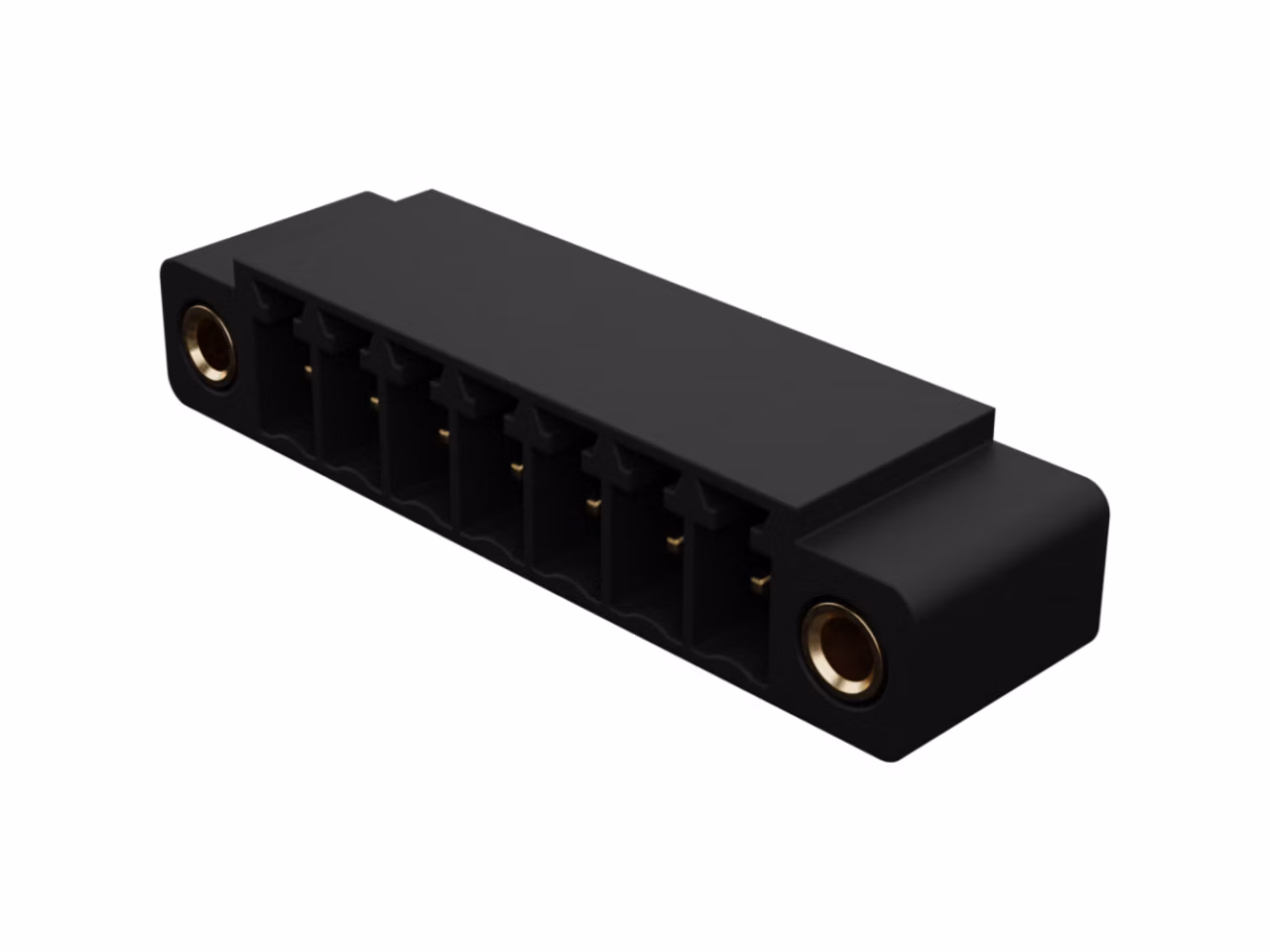 3.50mm Pitch Eurostyle Right-Angle PCB Header, with Threaded Retention Inserts, Gold (Au) Plated, Black, 7 Circuits for sale