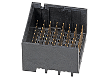 Impact 100 Ohm 3 Pair Vertical Backplane Header, Unguided, Open Endwall,  6 Columns, 54 Circuits, Pin Length 5.50mm, Plated Through Hole Dimension 0.39mm, Lead-Free