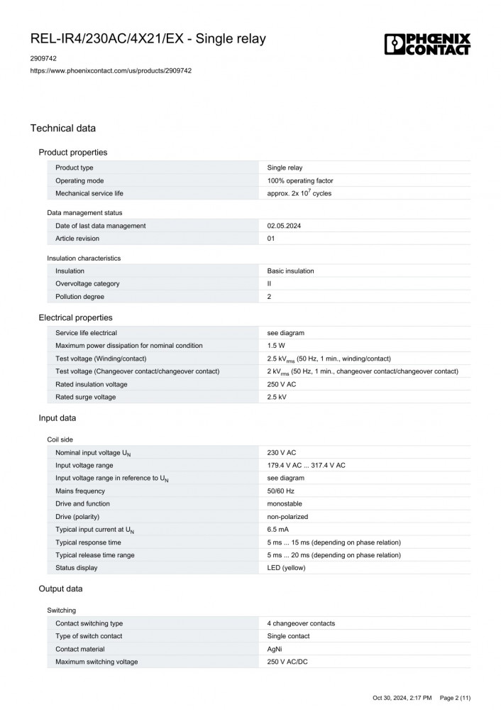 Phoenix Contact 2909742 technical document page 2