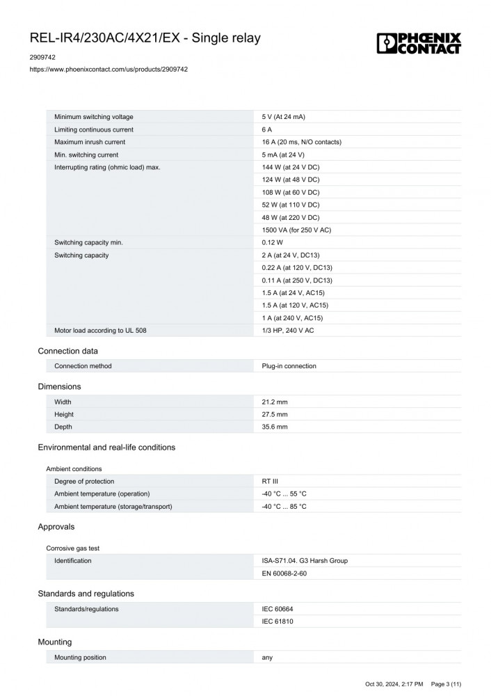 Phoenix Contact 2909742 technical document page 3