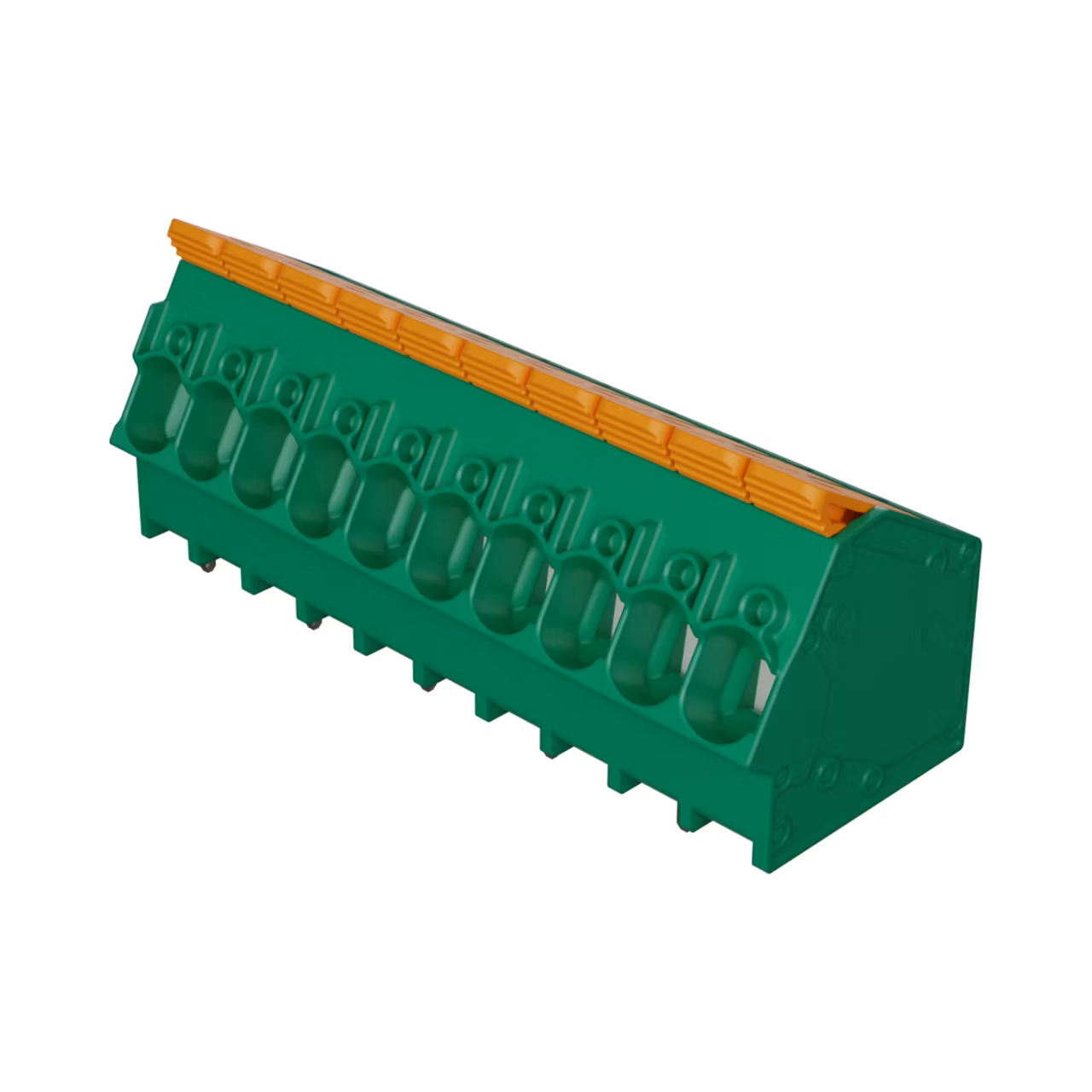 7.50mm Pitch Lever Activated Fixed Mount PCB Terminal Block, 35° Wire Entry, Left Front Terminal, 10 Circuits for sale