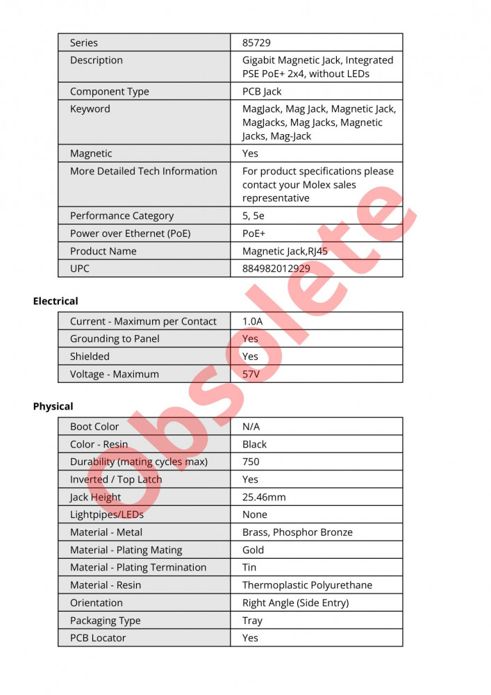 Technical document page 2 for MOLEX 857290102
