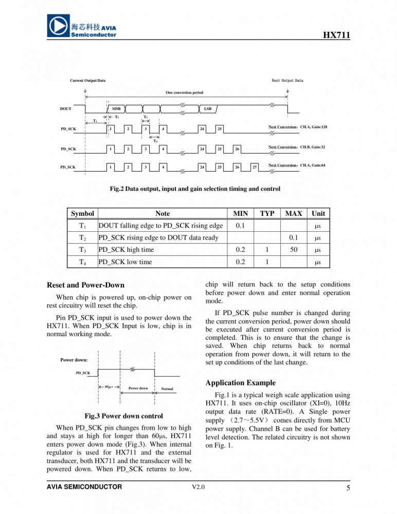 HX711 datasheet page 5