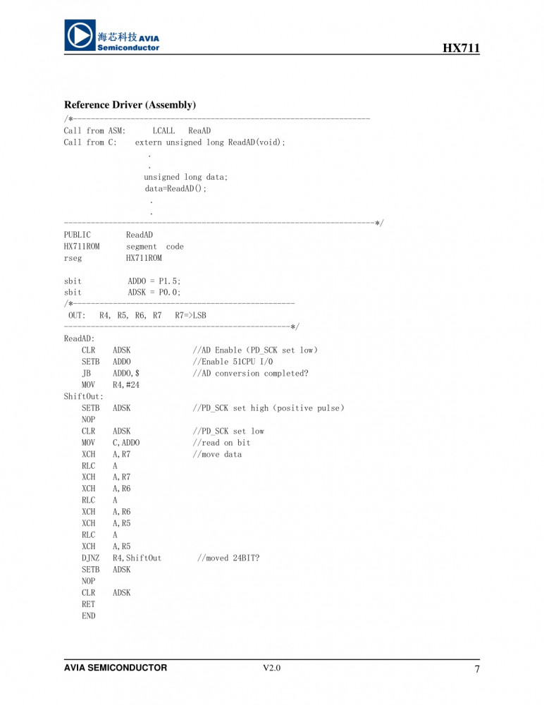 HX711 datasheet page 7