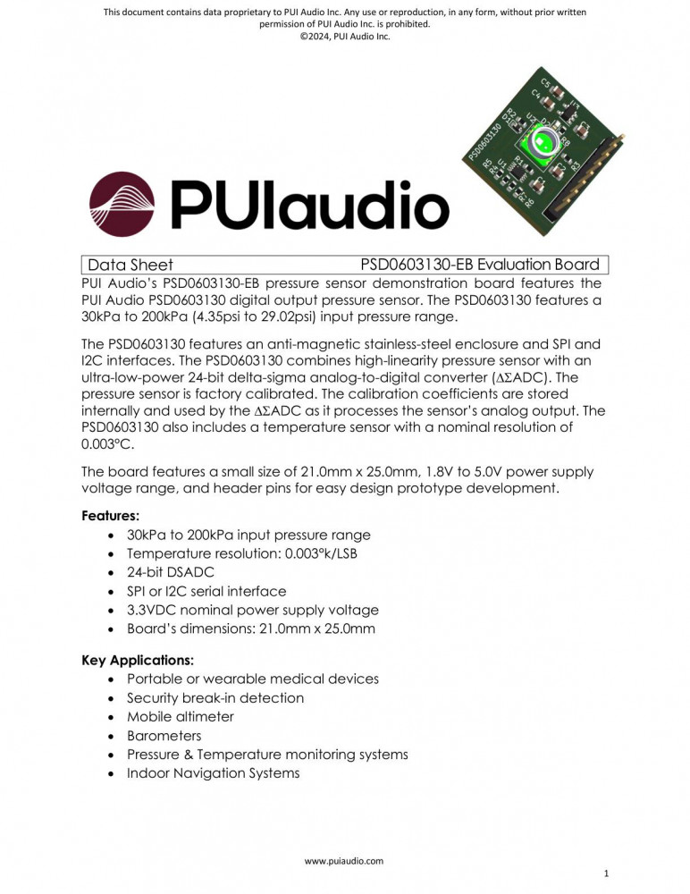 PSD0603130-EB datasheet page 1