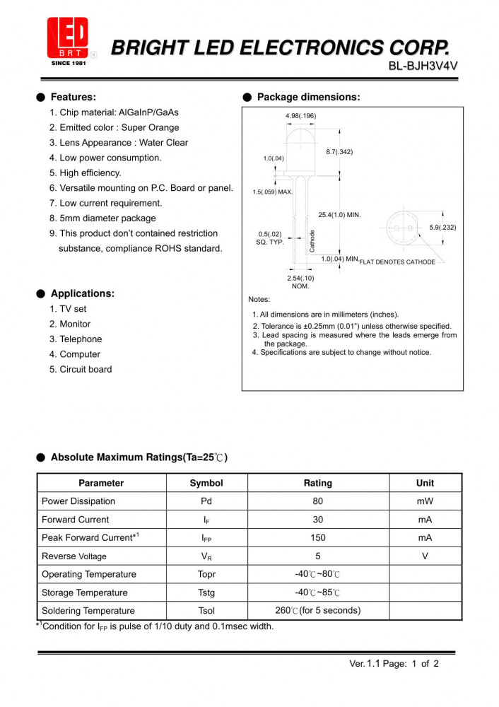 BL-BJH3V4V datasheet page 1 preview