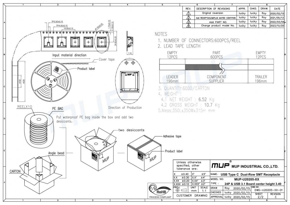 MUP U20205-01 technical drawing page 2