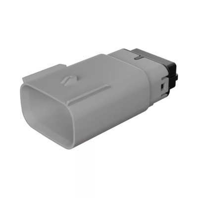 MX150 Mat-Sealed Male Connector Assembly, Dual Row, 12 Circuits, Keying Option D, without Connector Position Assurance, Stone Gray for sale