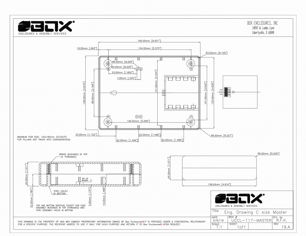 UCCL-117 enclosure engineering drawing preview
