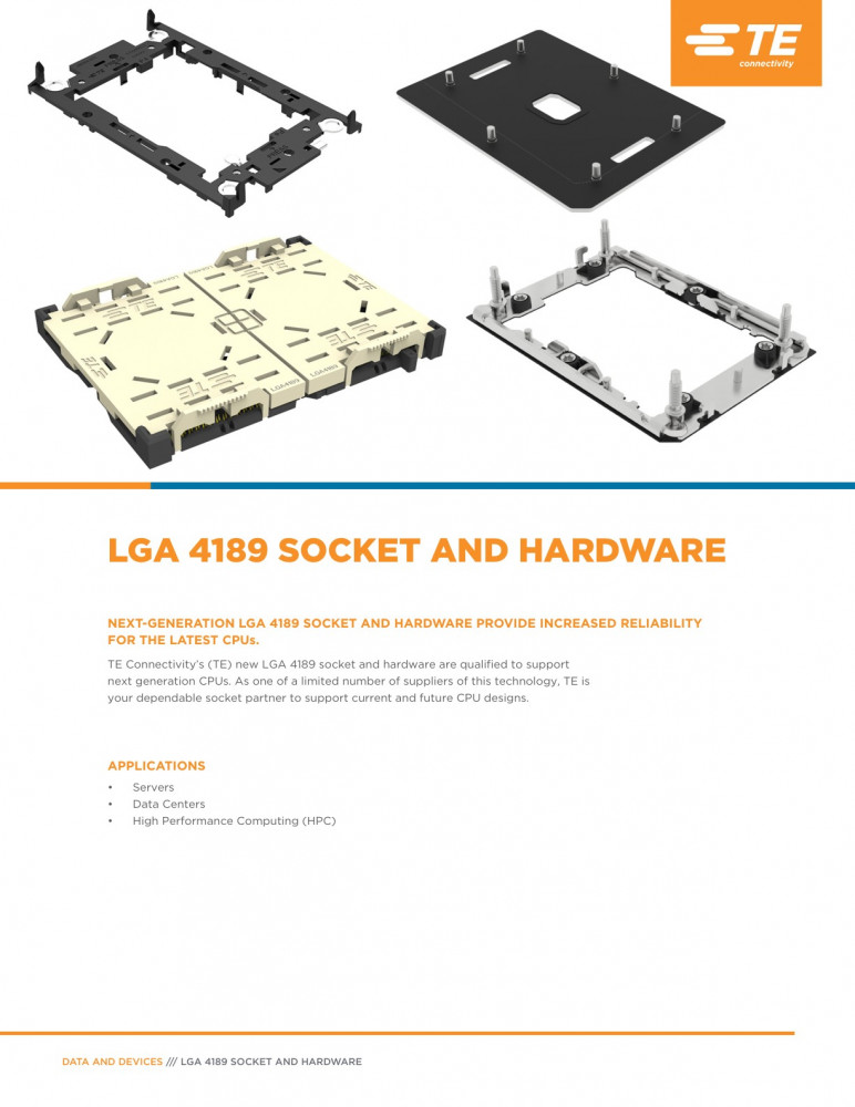 TE Connectivity LGA 4189 socket documentation page 1