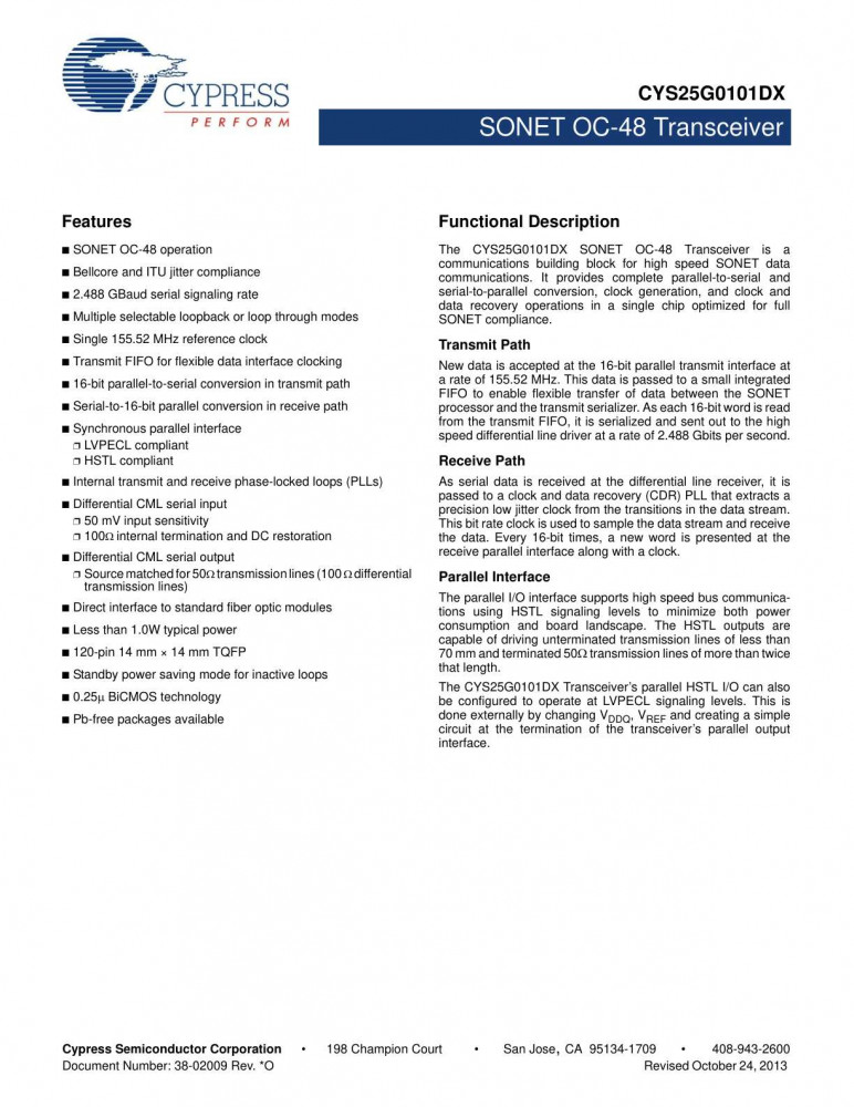 CYS25G0101DX datasheet page 1