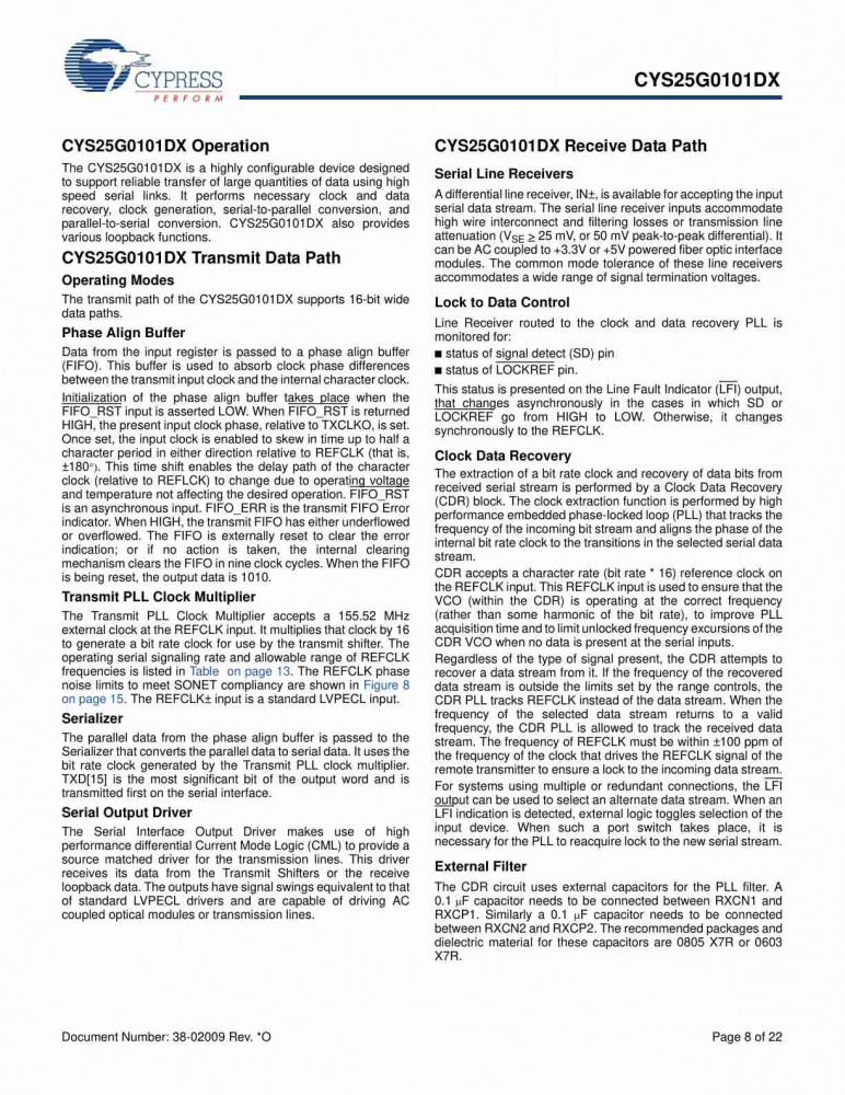 CYS25G0101DX datasheet page 8