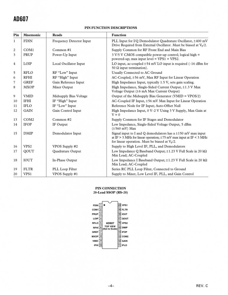 AD607 datasheet page 4