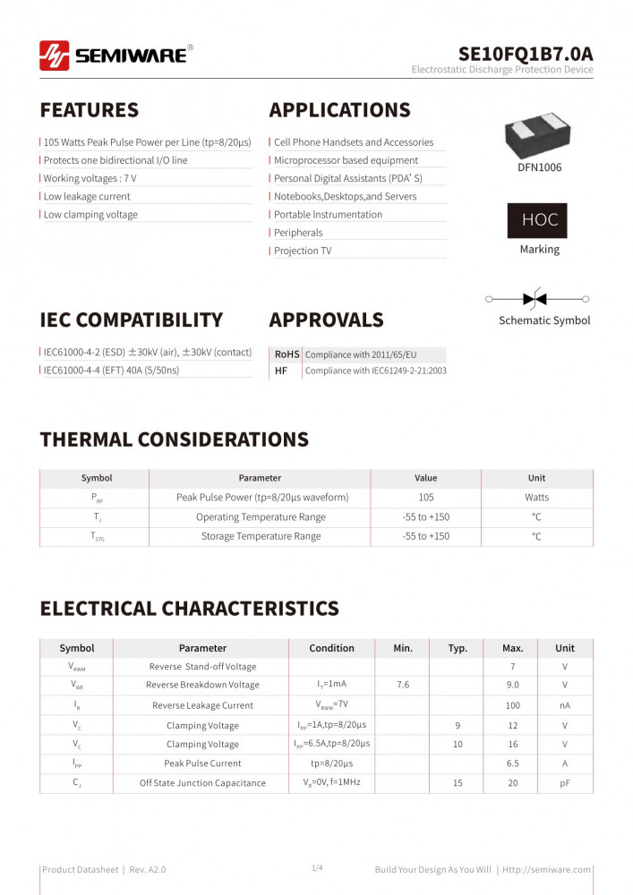 SE10FQ1B7.0A technical document page 1