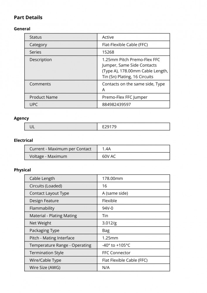 MOLEX 152680223 specification page 2
