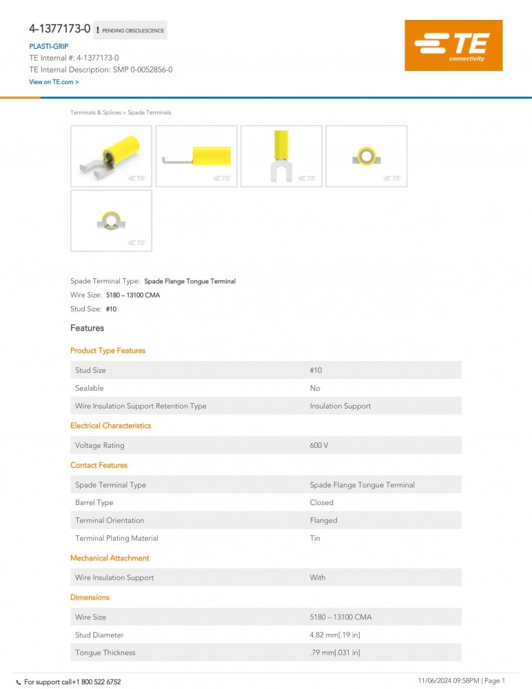 TE Connectivity 4-1377173-0 document preview 1