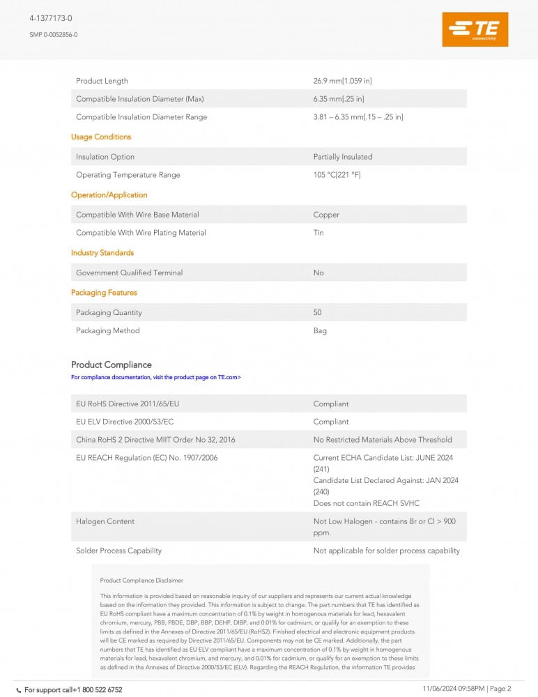 TE Connectivity 4-1377173-0 document preview 2