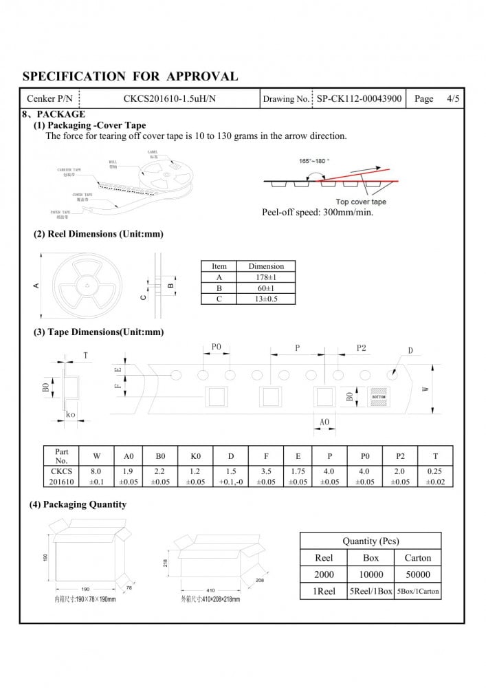 CKCS201610-1.5uH/N approval document page 6