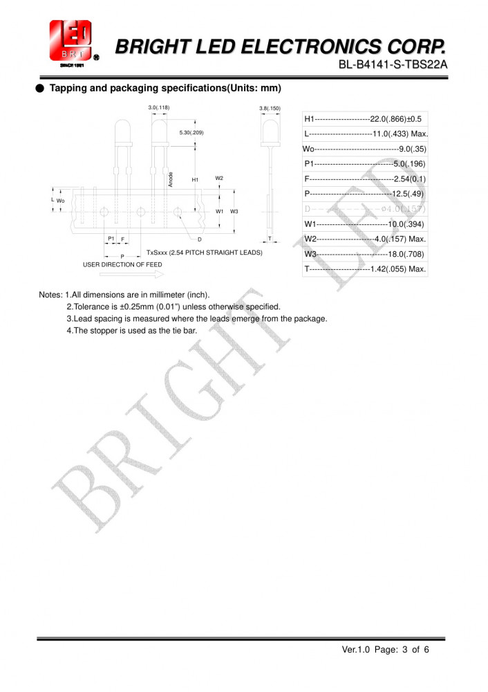BL-B4141-S-TBS22A datasheet page 3