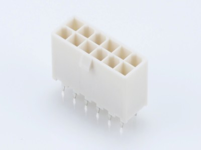Mini-Fit Jr. Vertical Header, 4.20mm Pitch, Dual Row, 12 Circuits, without Snap-in Plastic Peg PCB Lock, Tin, Natural for sale