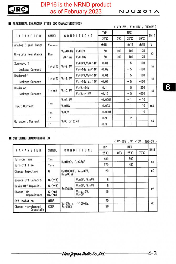 NJU201A technical document page 3