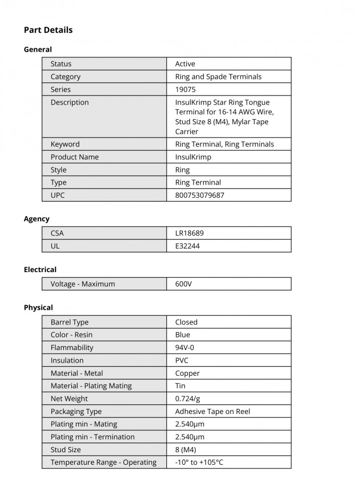 MOLEX 190750016 product documentation image 2