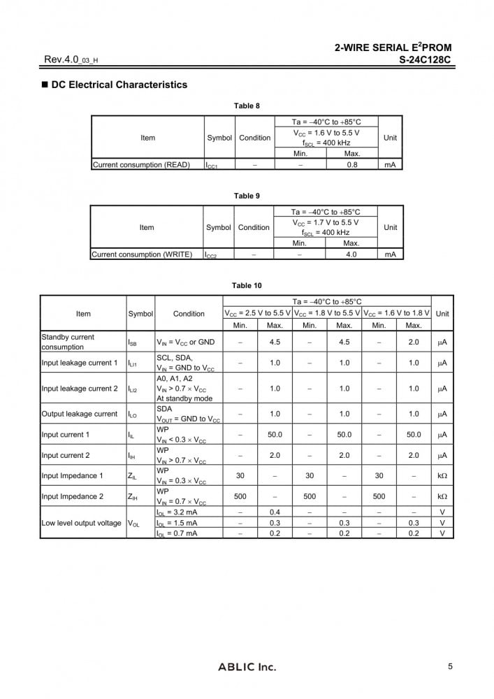 S-24C128C datasheet page 5