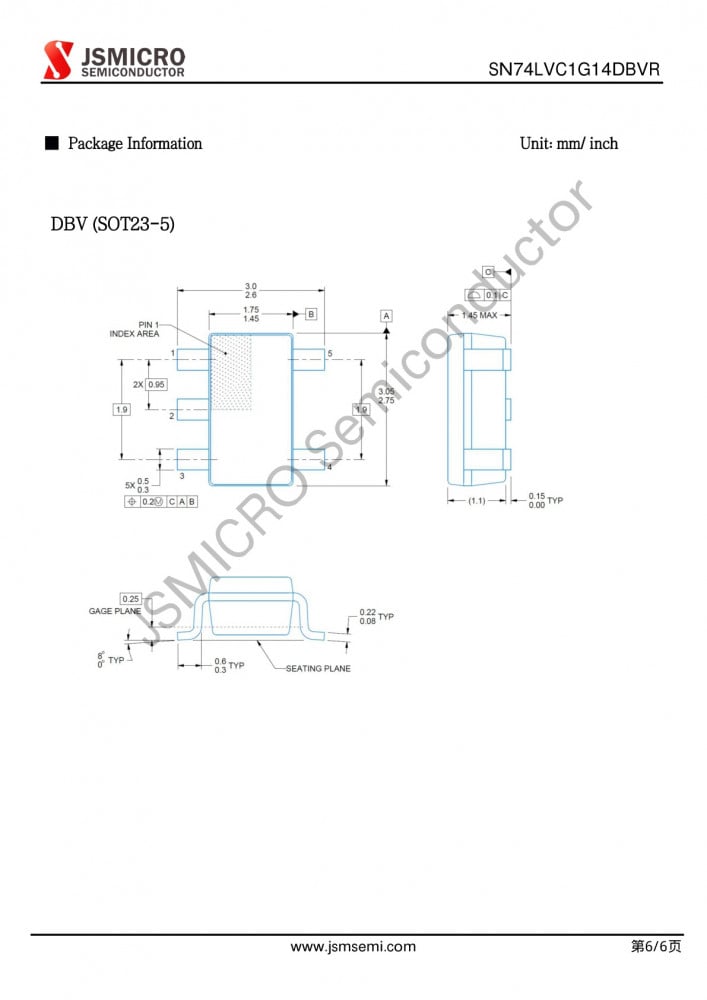 SN74LVC1G14DBVR-JSM datasheet page 6