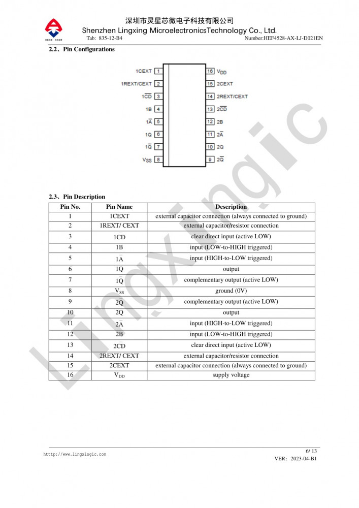 HEF4528BT(LX) datasheet page 6