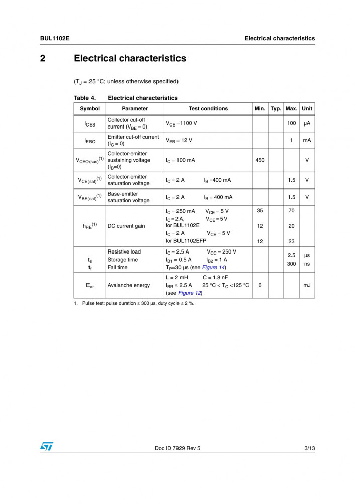 BUL1102EFP datasheet page 3