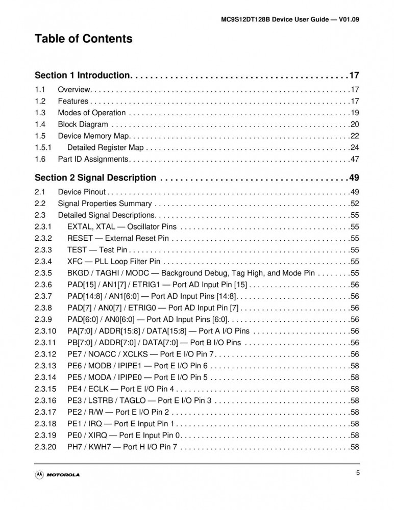 MC9S12DJ128BCFU document page 5