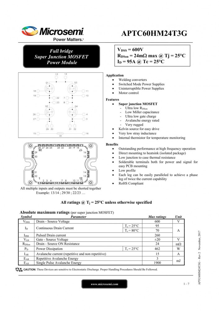 APTC60HM24T3G datasheet page 1