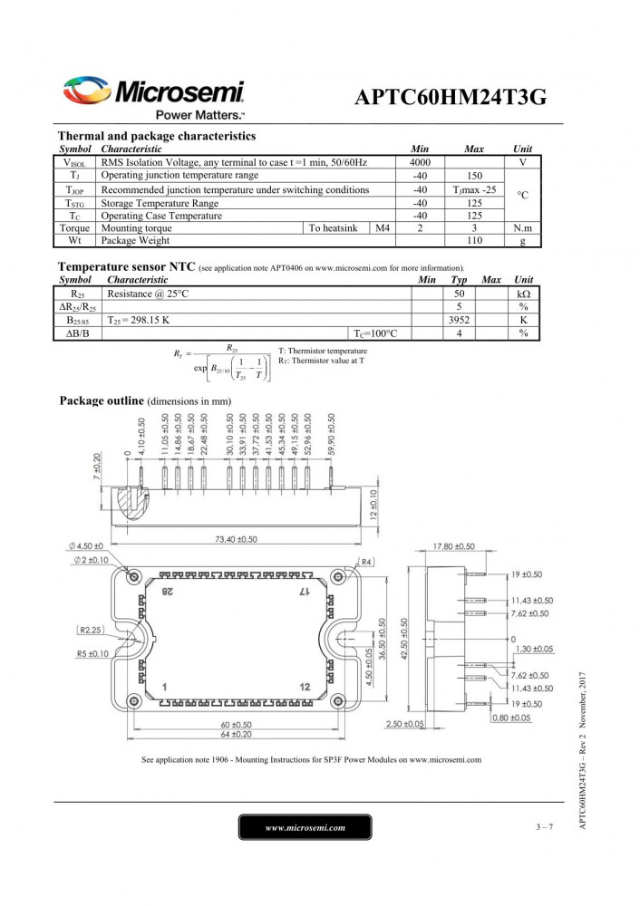 APTC60HM24T3G datasheet page 3