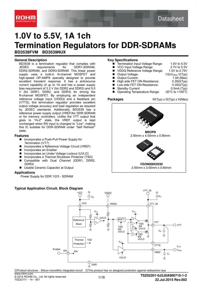 BD3539 datasheet page 1