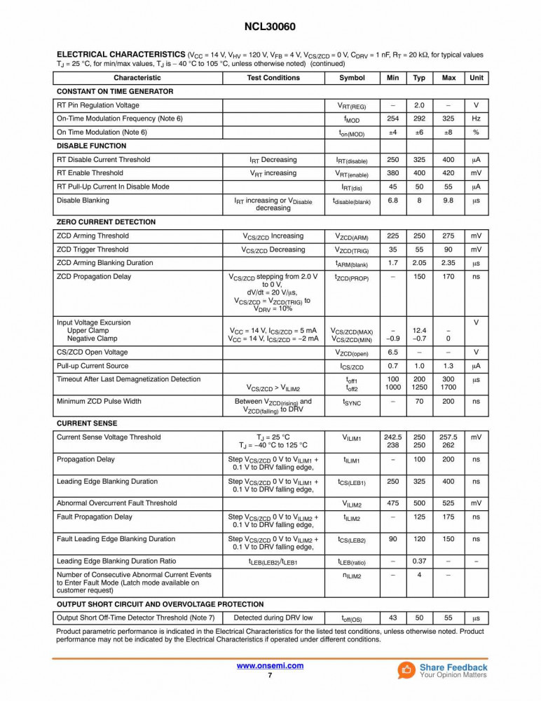 NCL30060 datasheet page 7