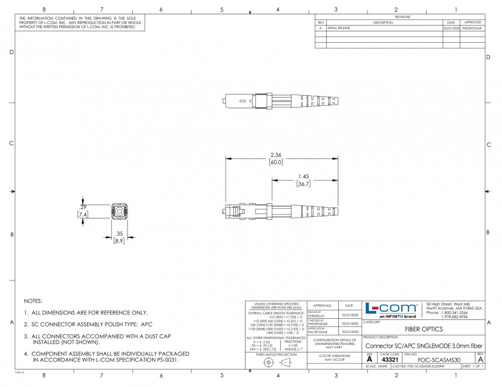 FOC-SCASMS30 L-com drawing preview