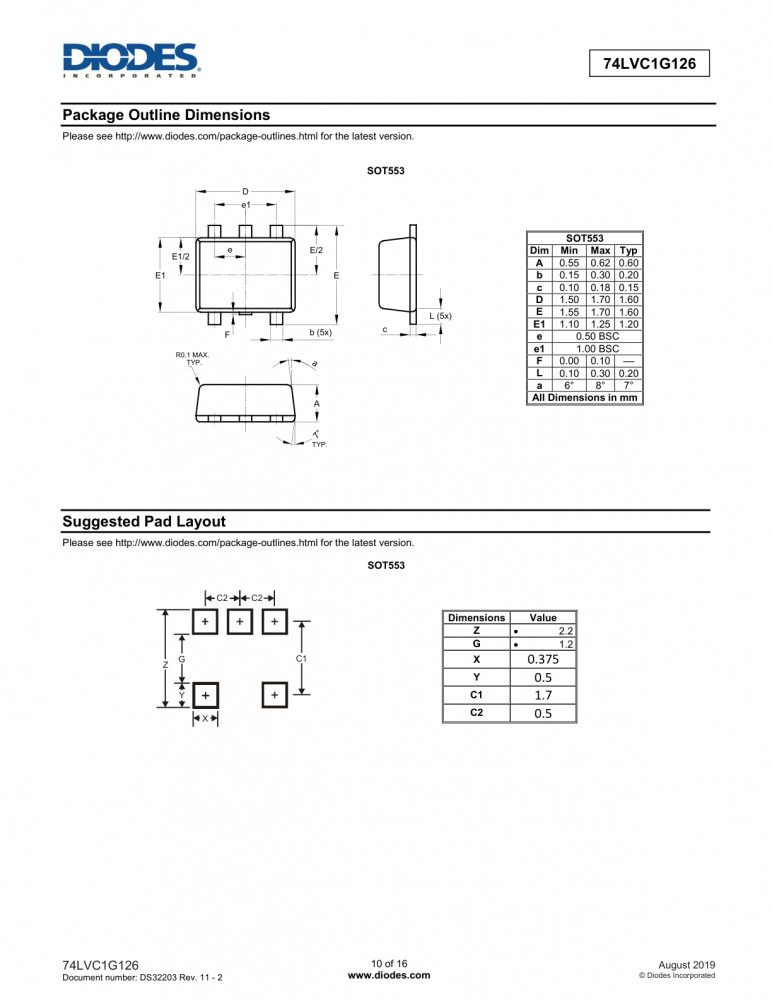 74LVC1G126FS3-7 datasheet page 10
