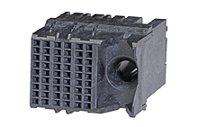 Impact 100 Ohm 3 Pair Right-Angle Orthogonal Daughtercard, Left Guided, 8 Columns, 72 Circuits, Plated Through Hole Dimension 0.39mm, Lead-Free