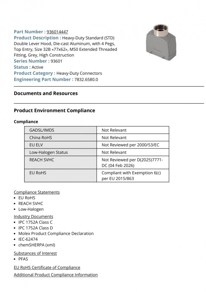 MOLEX 936014447 technical document image 1